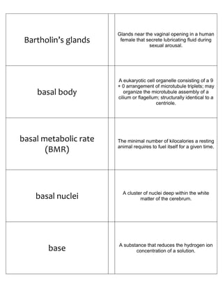 Biology Flash Cards Part I | PDF