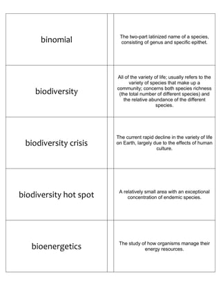 Biology Flash Cards Part I | PDF