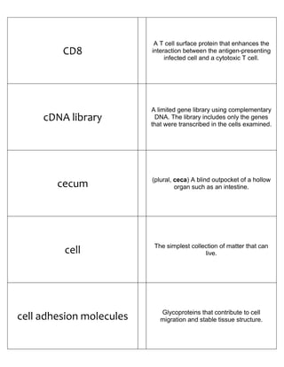 Biology Flash Cards Part I | PDF