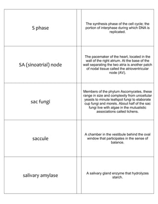 Biology Flash Cards 5 | PDF