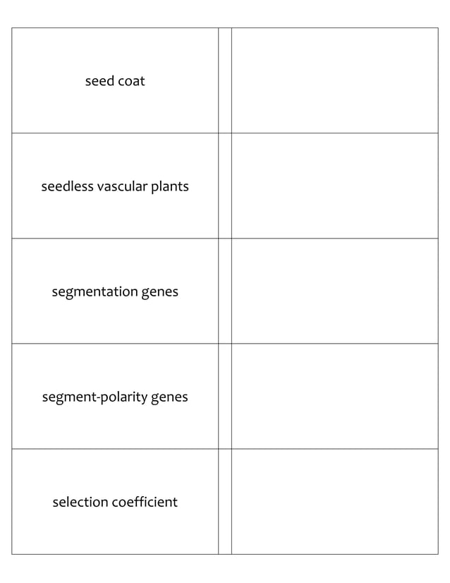 Biology Flash Cards 5 | DOCX