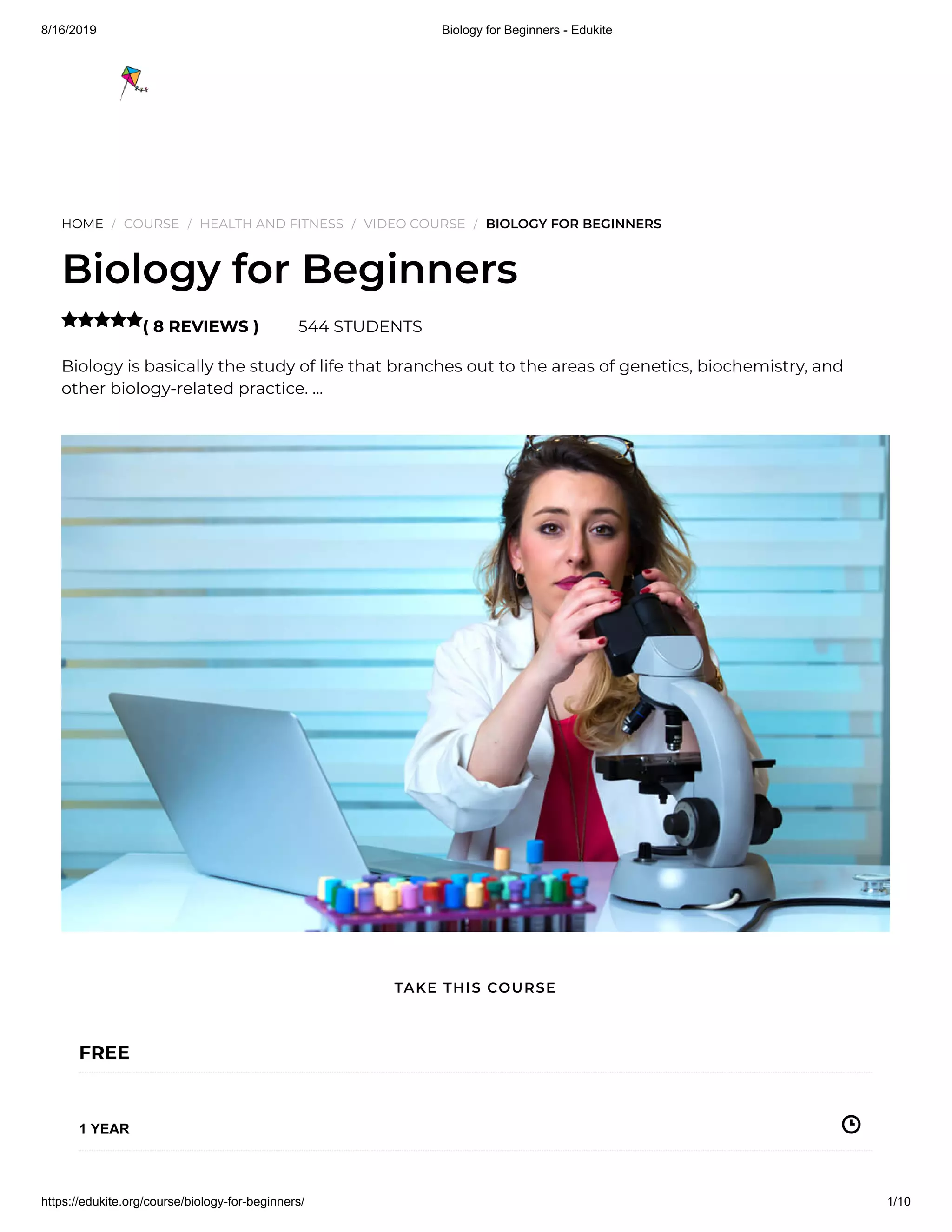 Biology for Beginners - Edukite | PDF