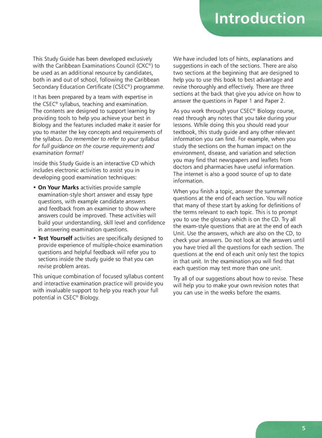 Biology for csec study guide | PDF