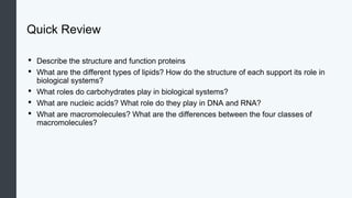 Biology for Majors, Macromolecules | PPTX