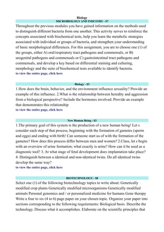 Biology homework help | PDF