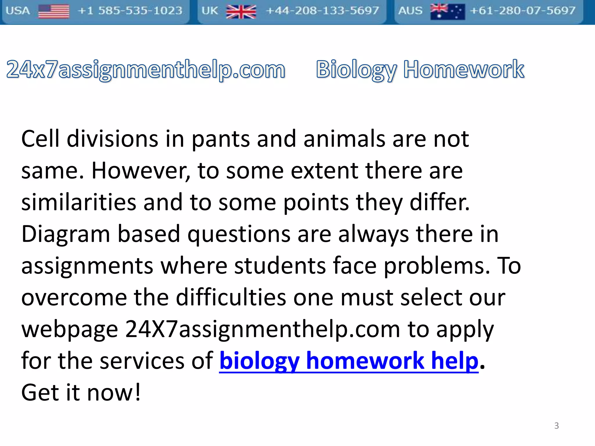 Biology homework help | PPT