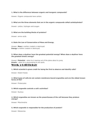 Biology hs bellringers science starters | PDF