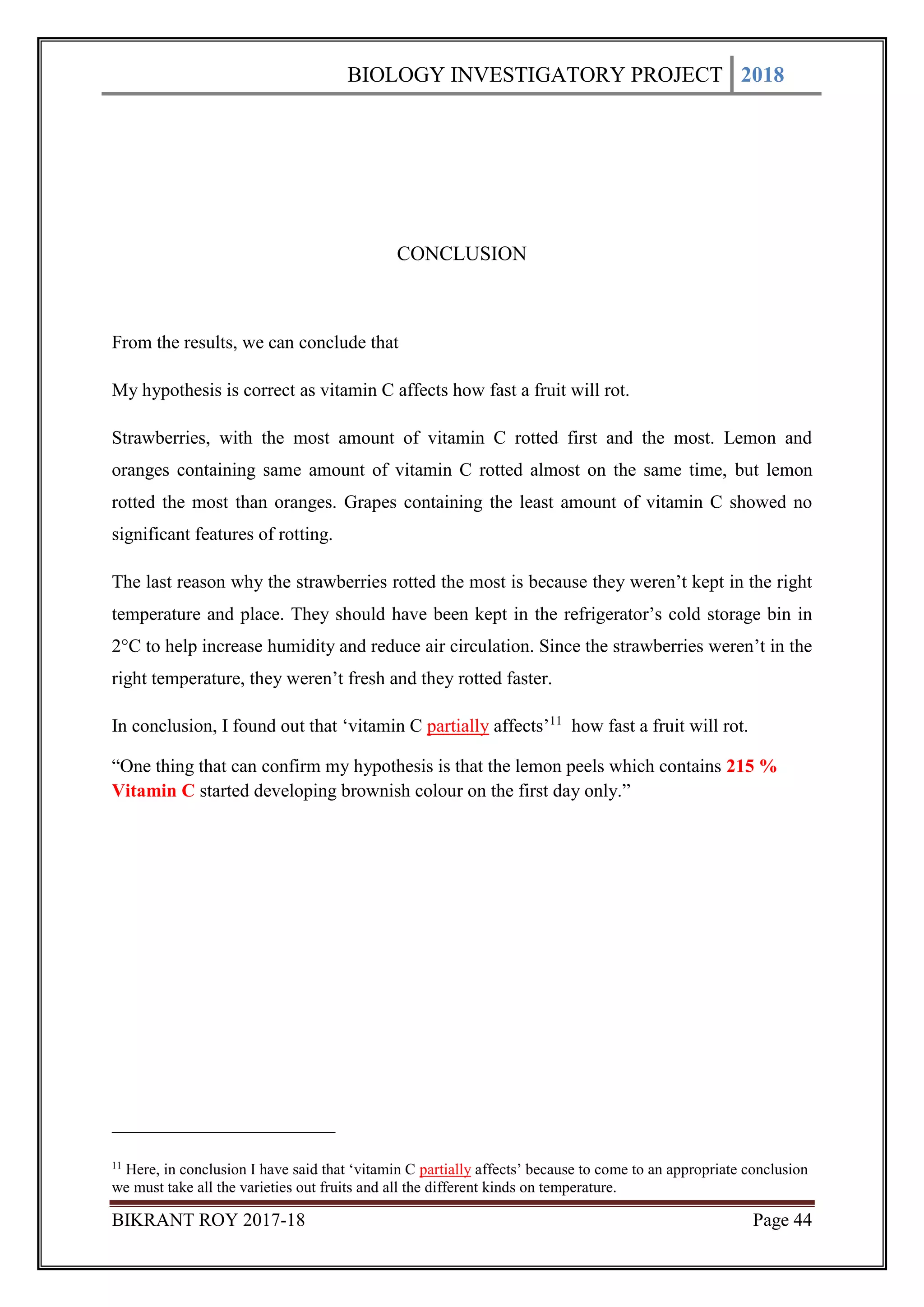 Biology Investigatory Project Class 11 and 12 | PDF