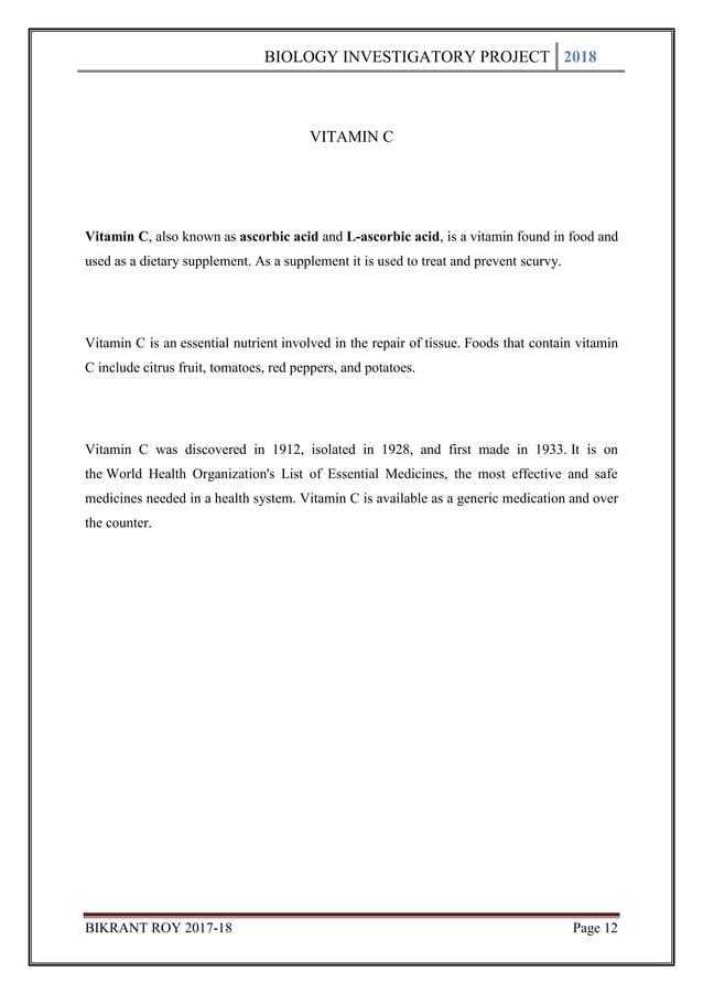 Biology Investigatory Project Class 11 and 12 | PDF