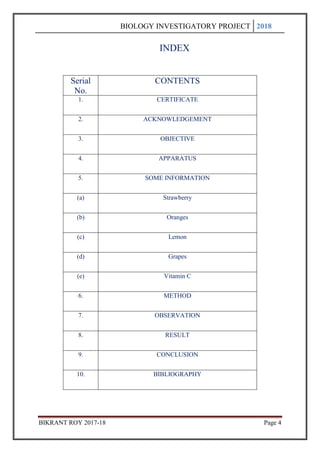 Biology Investigatory Project Class 11 and 12 | PDF