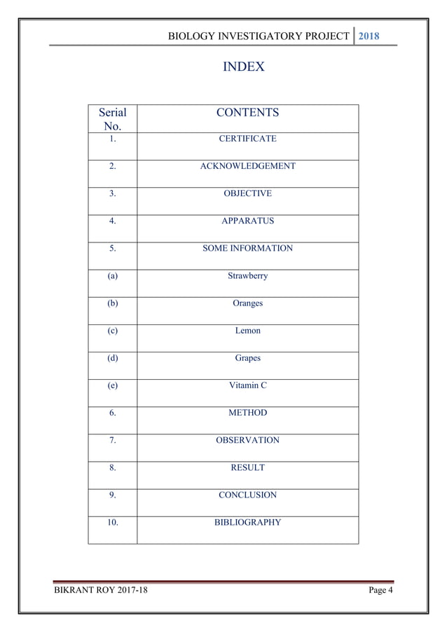 Biology Investigatory Project Class 11 and 12 | PDF