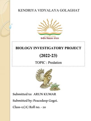 BIOLOGY INVESTIGATORY PROJECT.pdf | Biological Sciences | Science