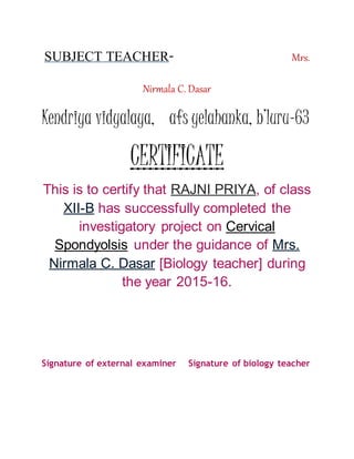 Biology investigatory project by rajni priya | DOCX