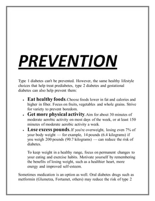 Biology investigatory project on diabetes | DOCX