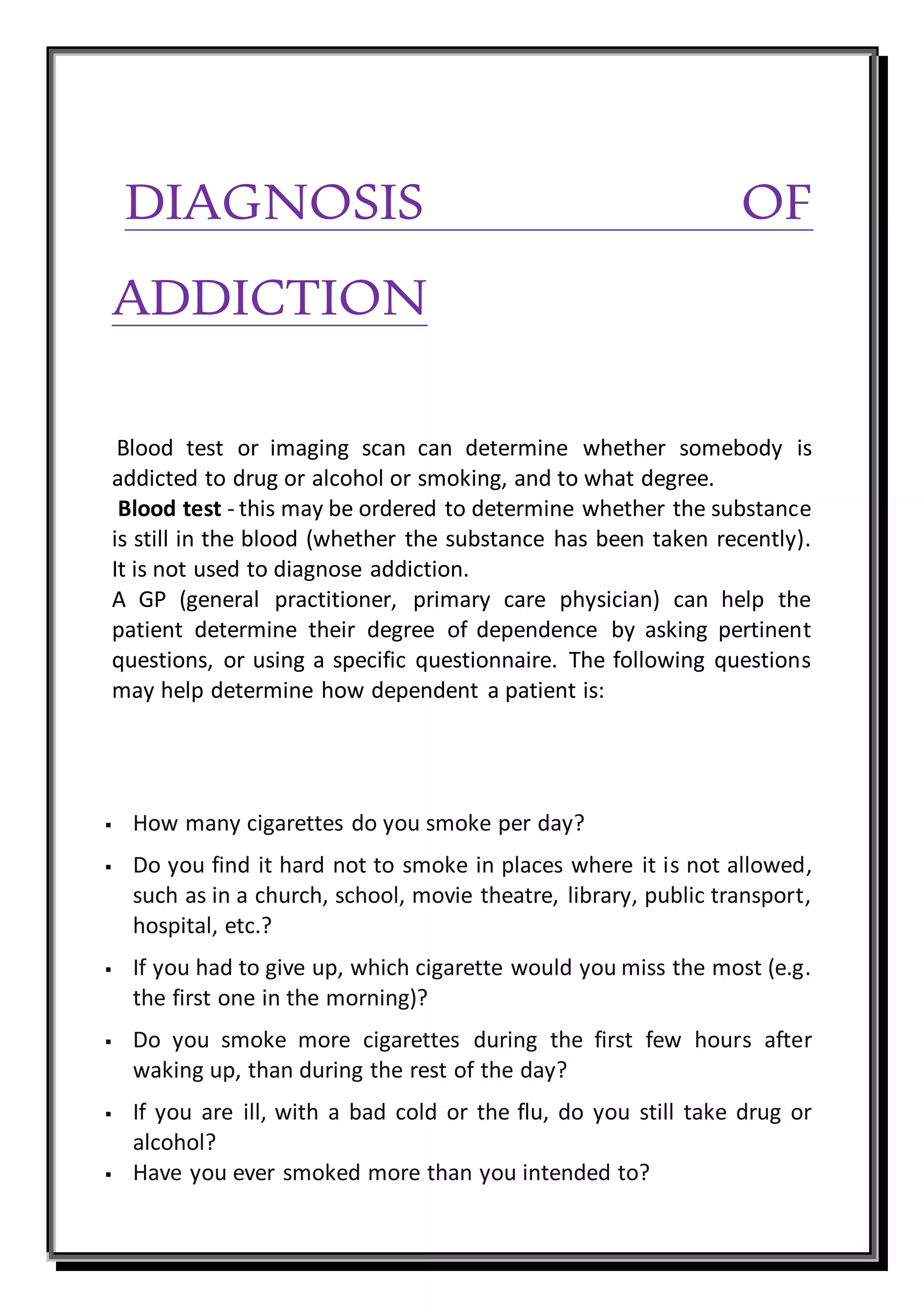 Biology investigatory project xii on Drug Addiction | DOCX