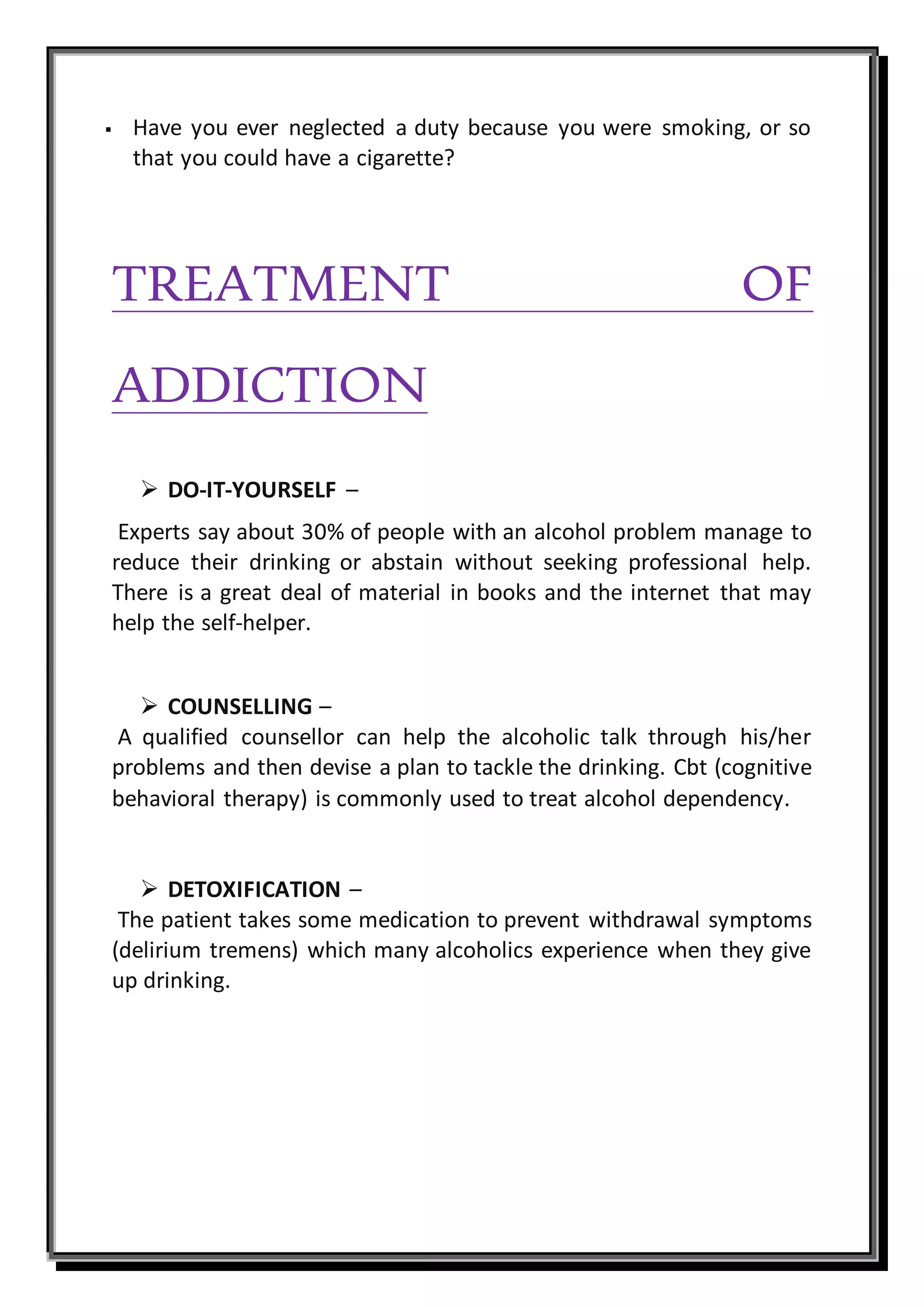 Biology investigatory project xii on Drug Addiction | DOCX