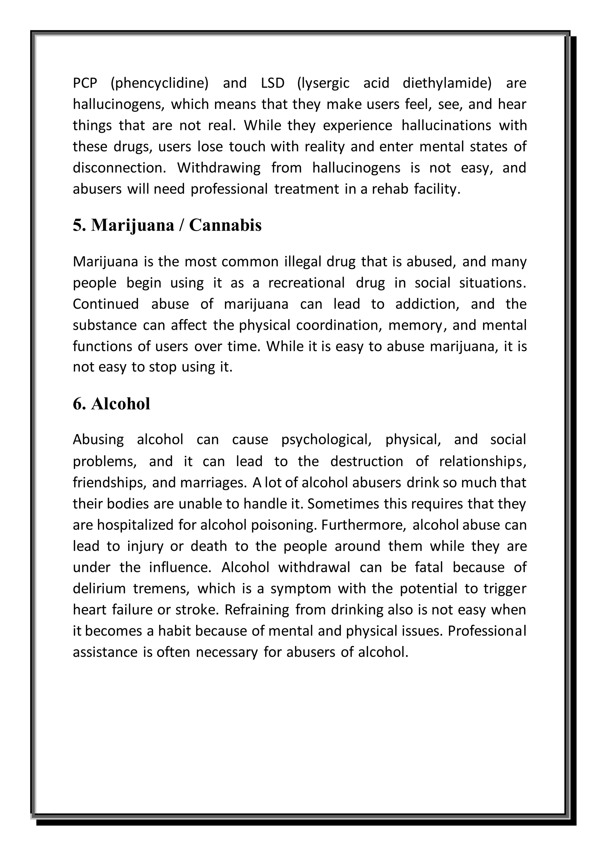 Biology investigatory project xii on Drug Addiction | DOCX