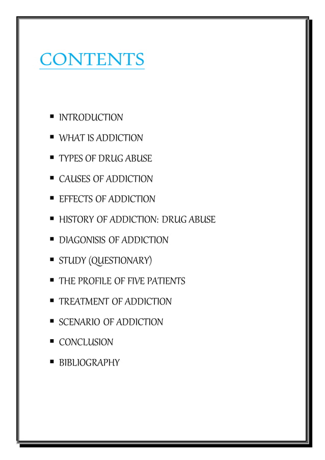 Biology investigatory project xii on Drug Addiction | DOCX | Illegal ...