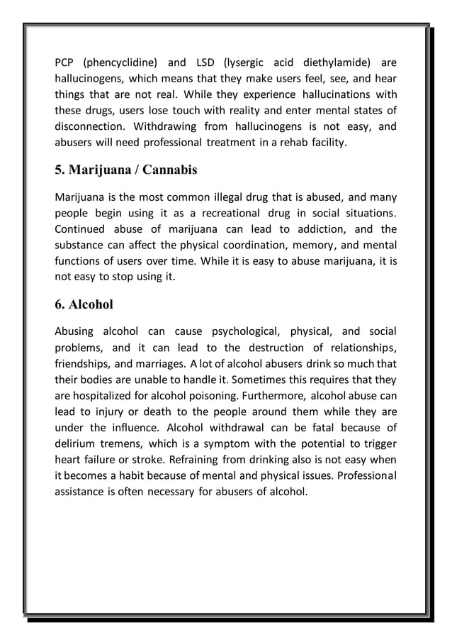 Biology investigatory project xii on Drug Addiction | DOCX | Illegal ...