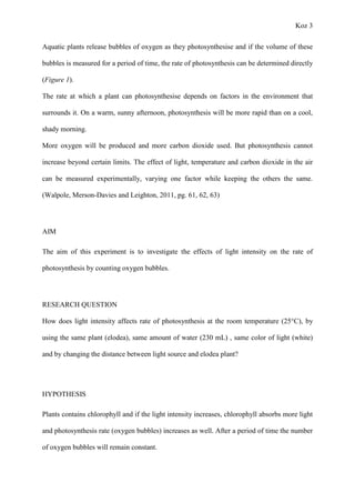 Biology Lab Report 1 | PDF