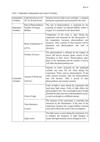 Biology Lab Report 1 | PDF