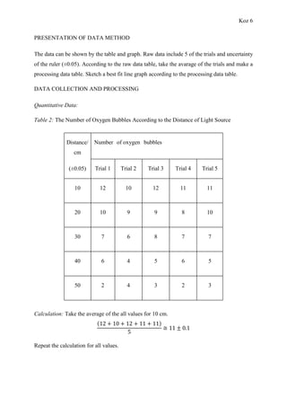 Biology Lab Report 1 | PDF