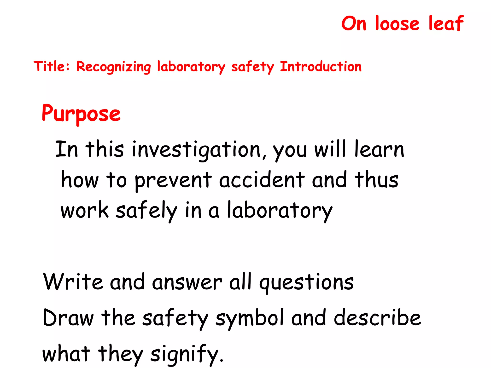 Biology lab safety | PPT