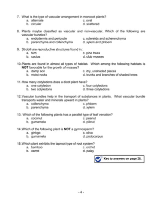 Biology m16 diversity of plants | PDF
