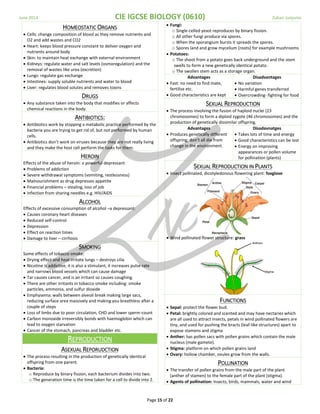CIE IGCSE Biology complete notes | PDF