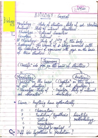Biology Notes - Akshansh | PDF