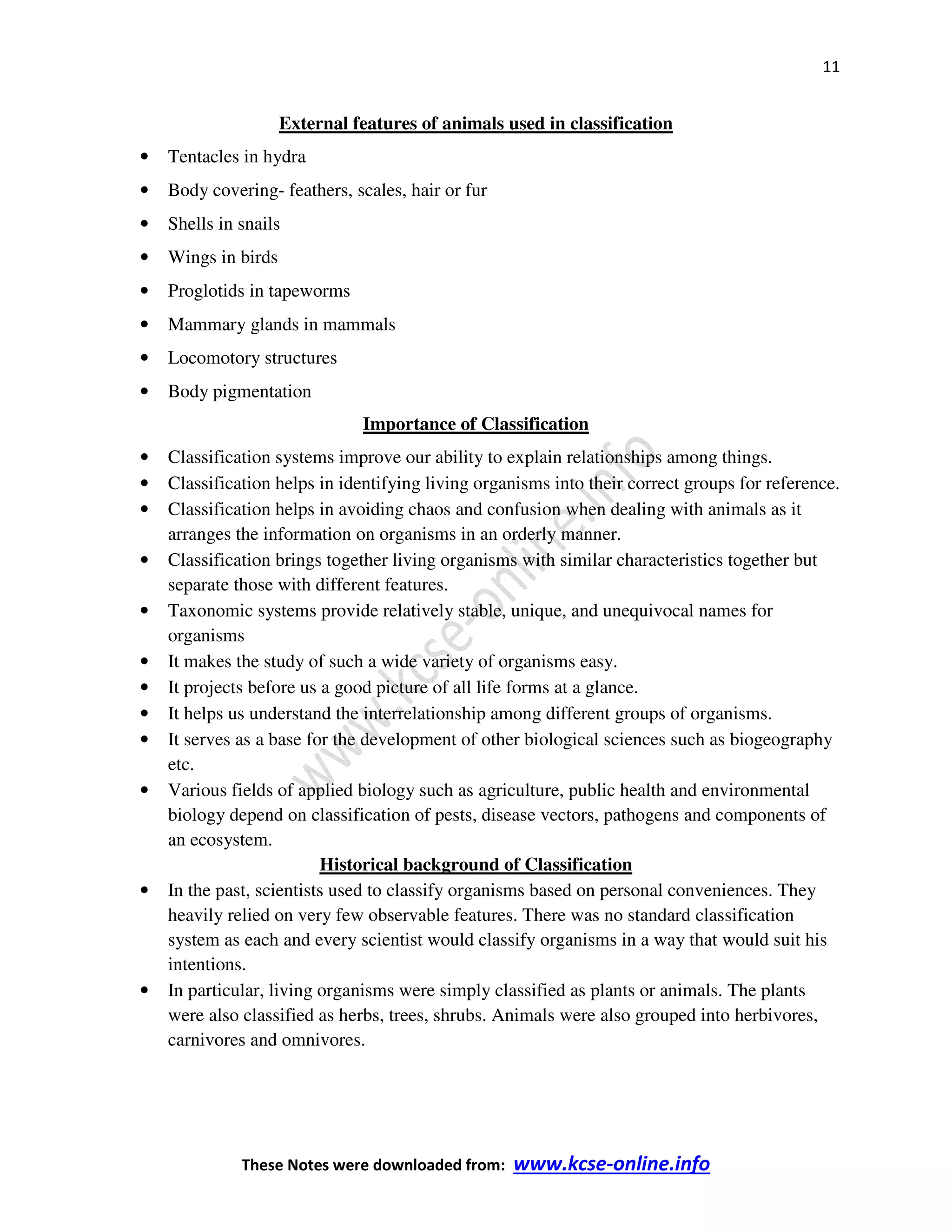 Biology notes form 1 | PDF