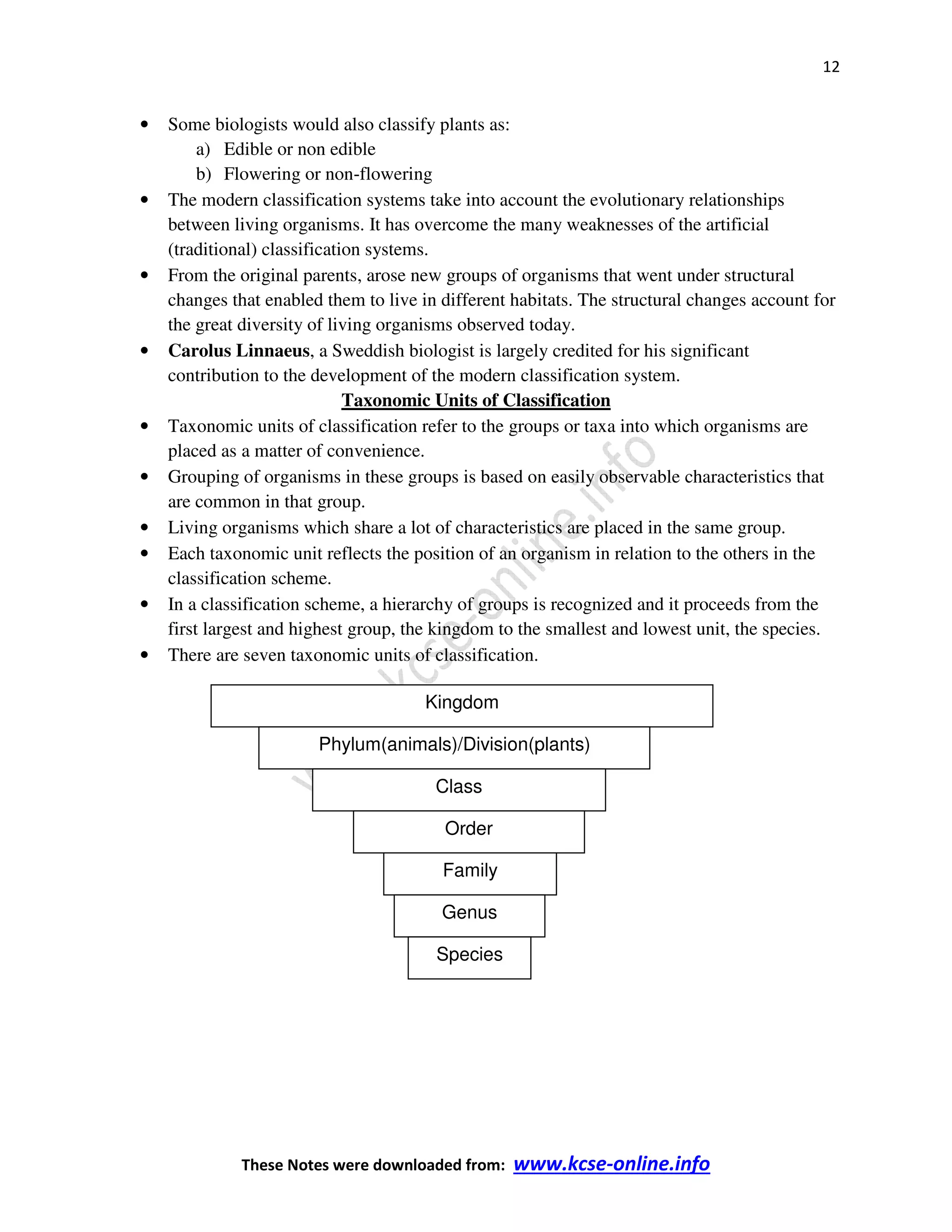 Biology notes form 1 | PDF