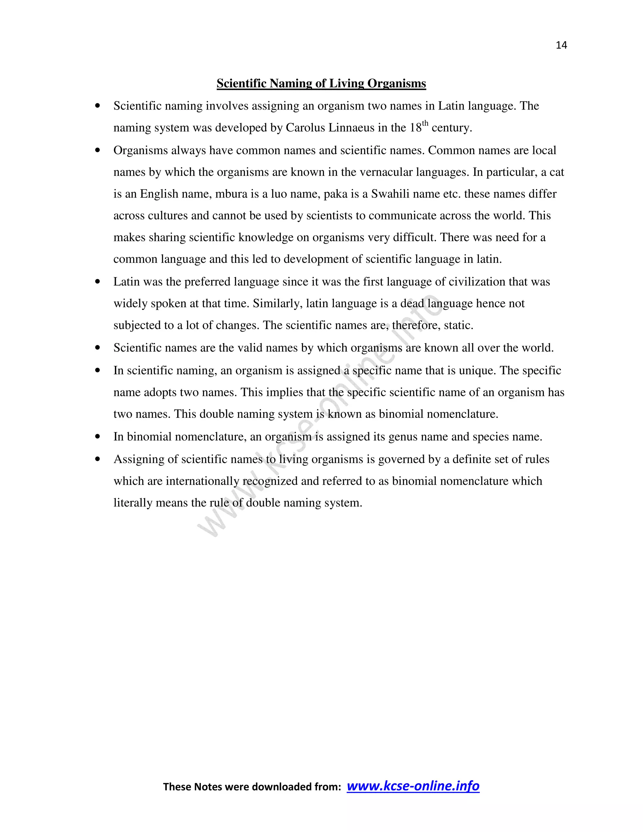 Biology notes form 1 | PDF