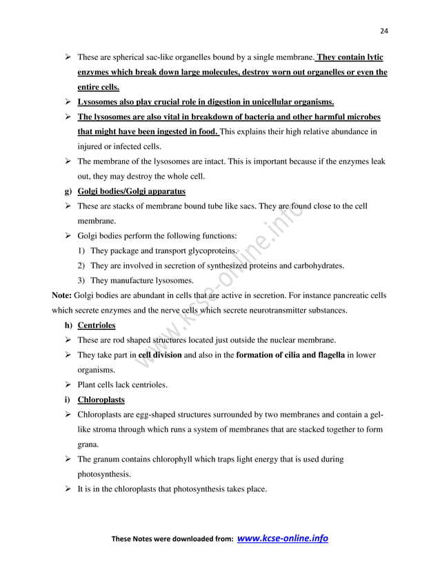 Biology notes form 1 | PDF