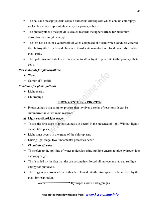 Biology notes form 1 | PDF
