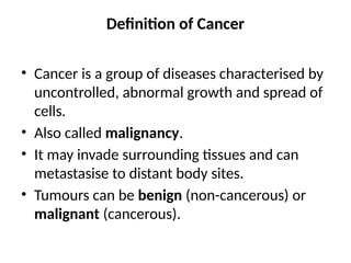 Biology of cancer and Tumor spread. .pptx