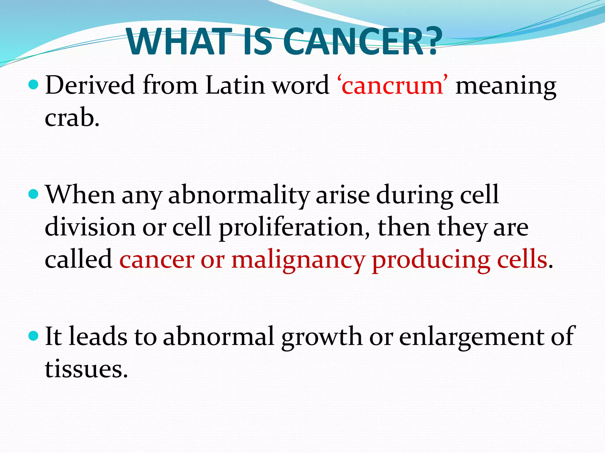Biology of cancer | PPTX