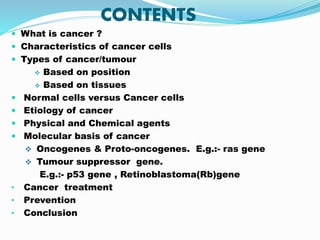 Biology of cancer | PPTX