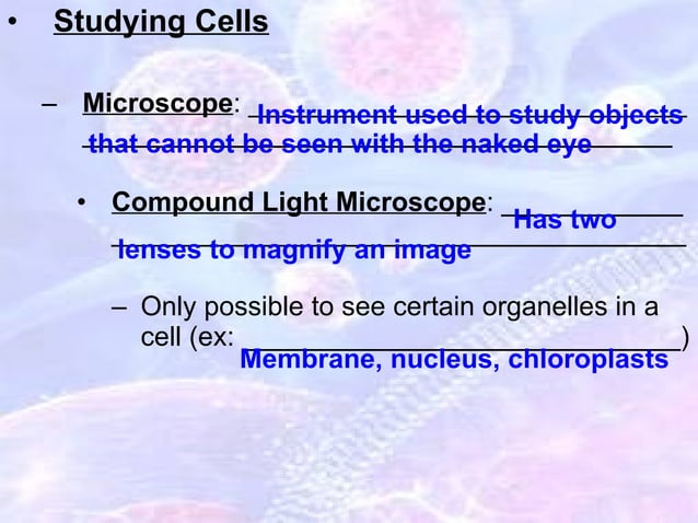 Biology of Cells notes | PPT