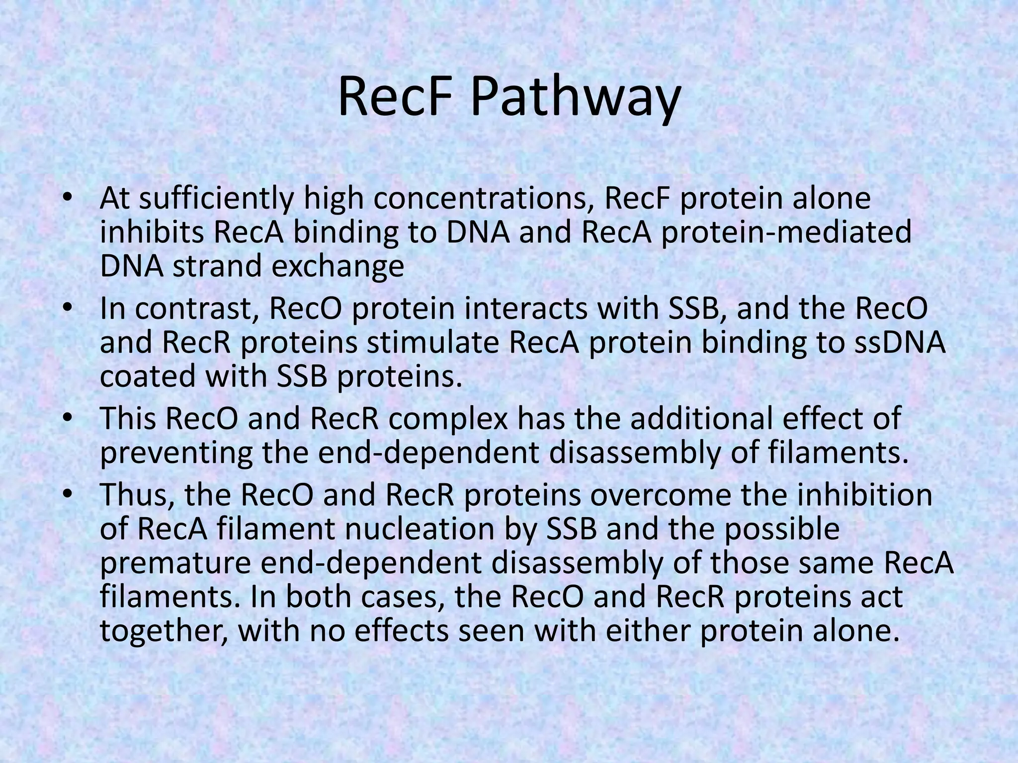Biology of homologous recombination in bacteria | PDF