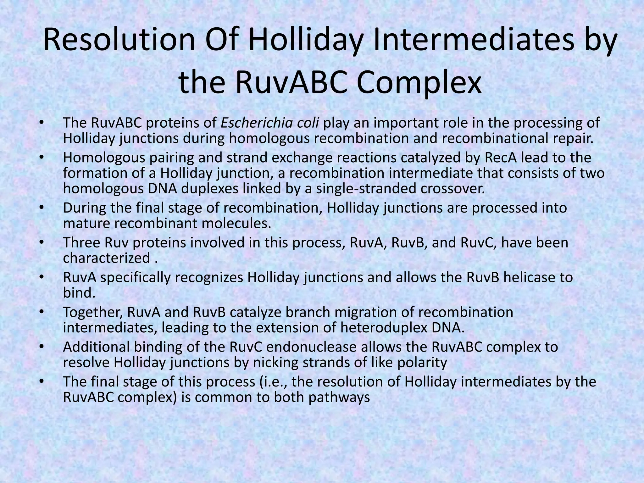 Biology of homologous recombination in bacteria | PDF