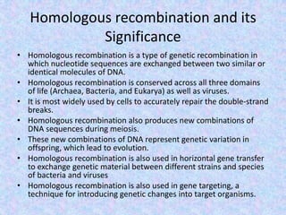 Biology of homologous recombination in bacteria | PDF