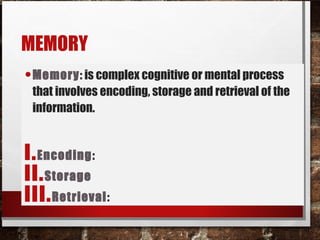 Neurobiology of memory | PPT