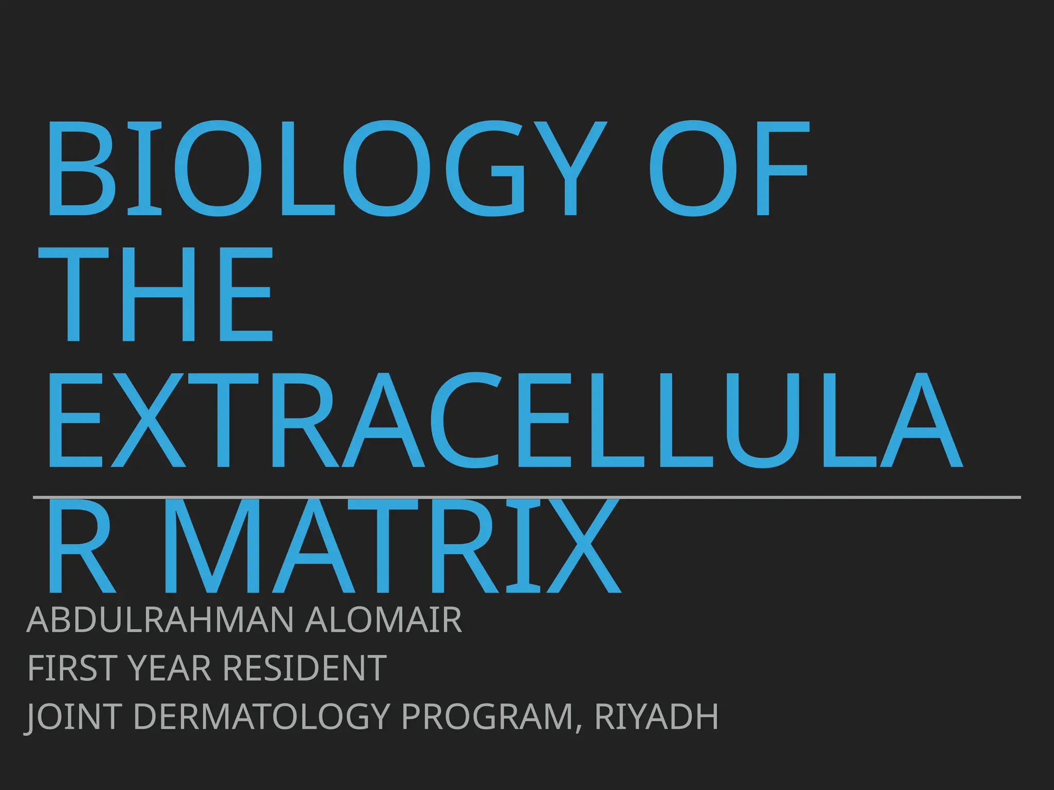 Biology of the ExtraCellular Matrix - Functions of the ECM, Components of the ECM, Diseases ...