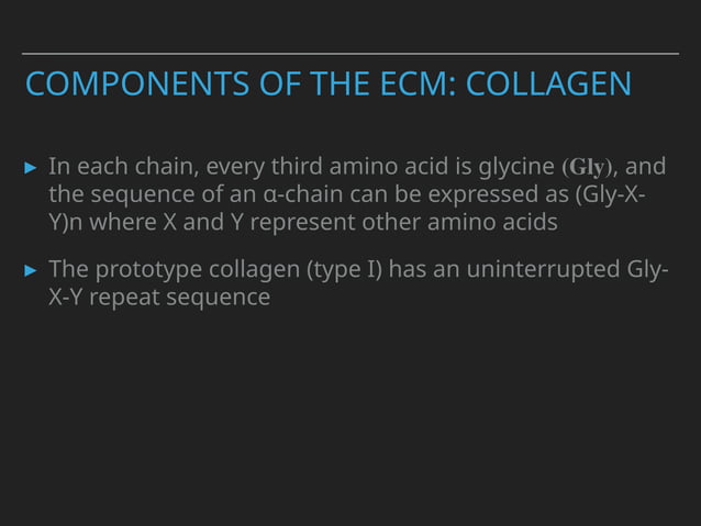 Biology of the ExtraCellular Matrix - Functions of the ECM, Components ...