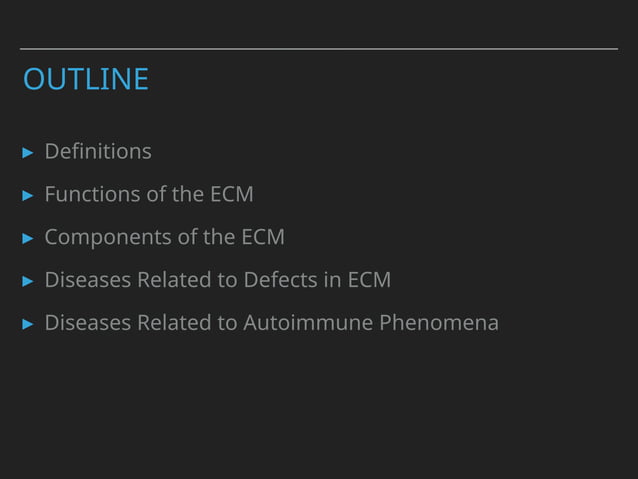 Biology of the ExtraCellular Matrix - Functions of the ECM, Components ...