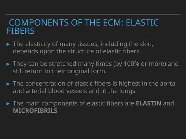 Biology of the ExtraCellular Matrix - Functions of the ECM, Components ...