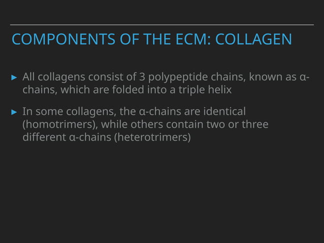 Biology of the ExtraCellular Matrix - Functions of the ECM, Components ...