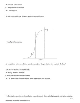 Biology paper 1&2 core evolution,chemestryof life, population, enzymes ...