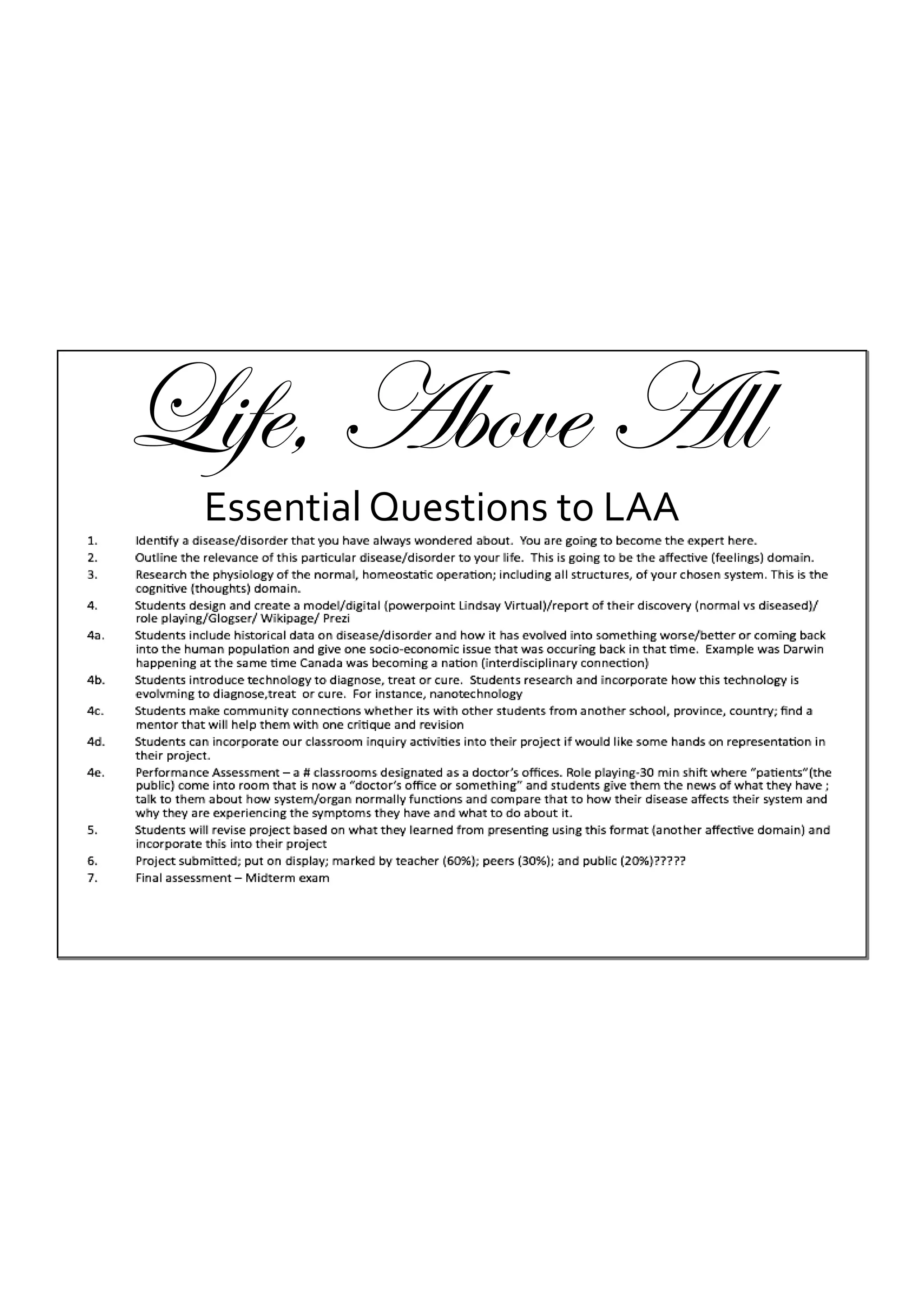 Biology pbl exemplar | PDF